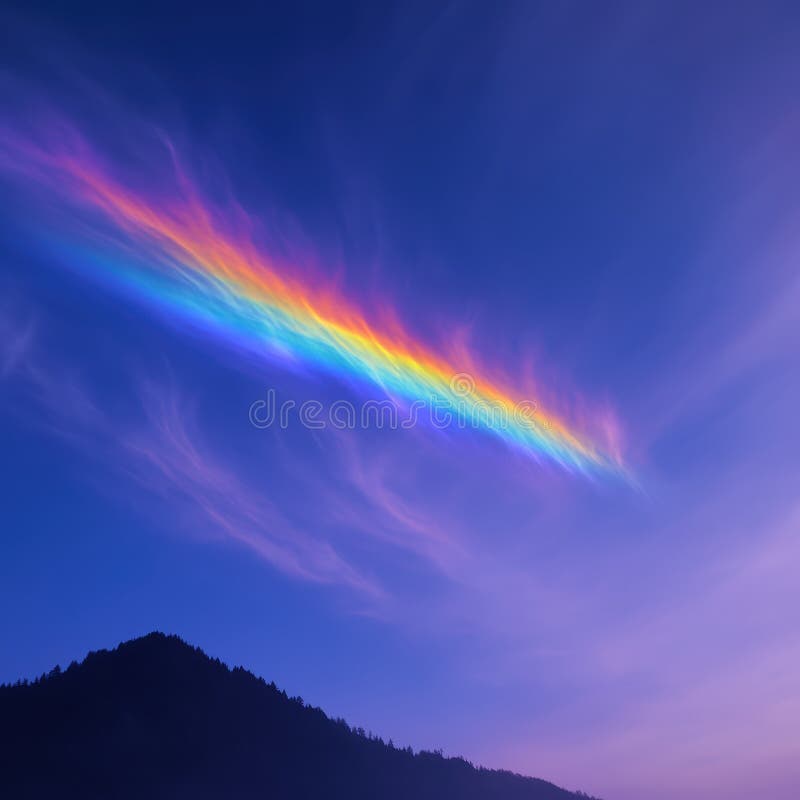 Circumhorizontal Arc Rainbow. Optical Sky Phenomena with Spectrum Light ...