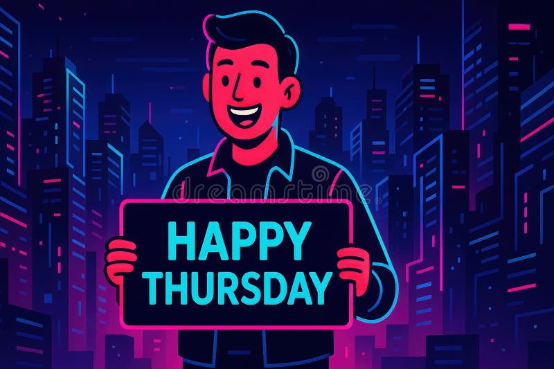 Happy Thursday Beach Scene: Reflective Text on Sandy Shore with Ocean ...