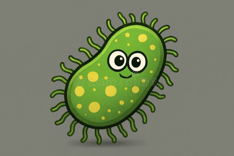 Cute Green Bacteria stock illustration. Illustration of health - 386404140
