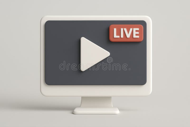 AI-Generated Live Stream Icon Stock Illustration - Illustration of icon ...