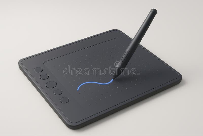 AI-Generated Drawing Tablet Stock Illustration - Illustration of stylus ...