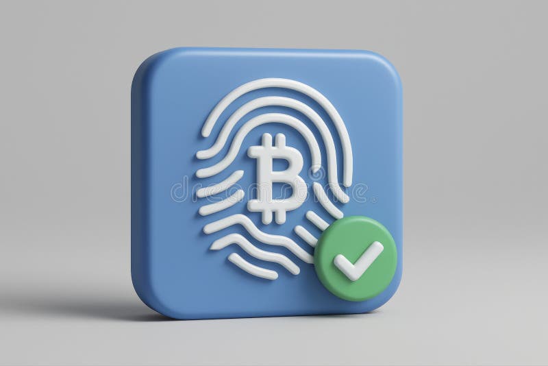 Bitcoin Fingerprint Authentication Stock Illustration - Illustration of ...