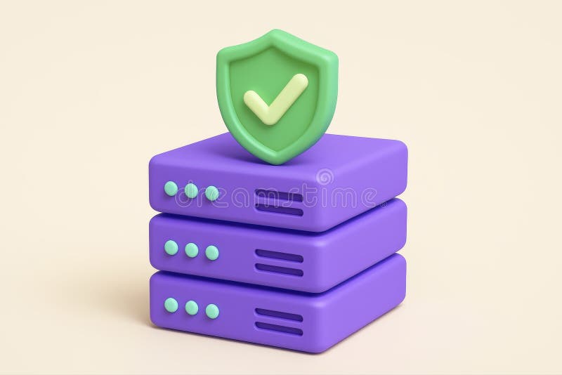 AI-Powered Server Security stock illustration. Illustration of icon ...