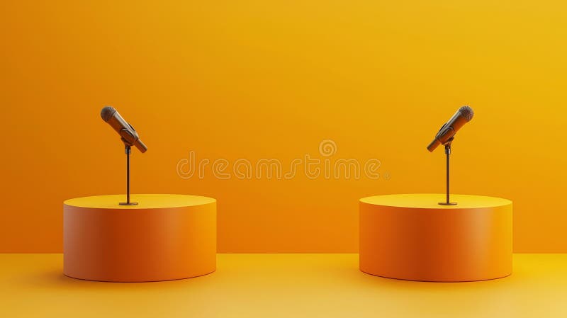 An Image of a Podium Lectern with Microphones, Designed for Addressing ...