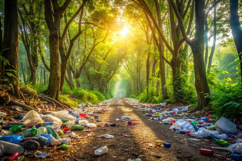 A Path To Ruin TrashClogged Forest Path Highlights Environmental ...