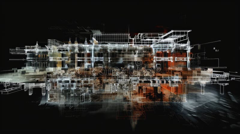The Image is a Point Cloud of a Building Stock Image - Image of story ...