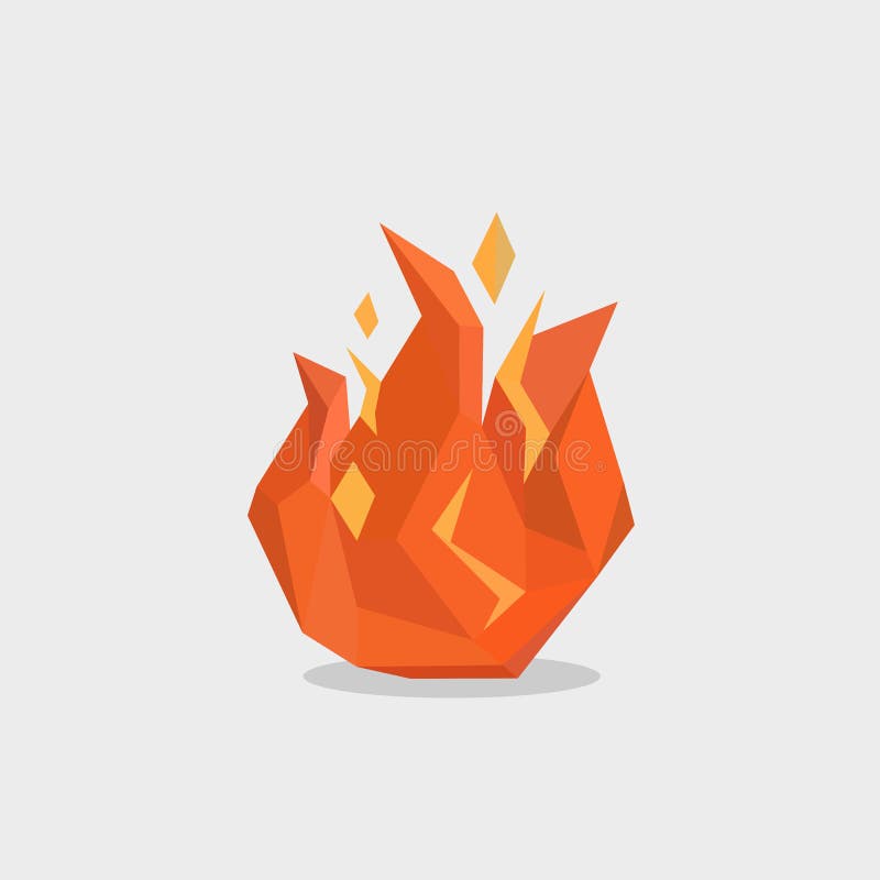 Polygonal Fire Flame Logo Icon. Low Poly Style Oil and Gas Industry ...