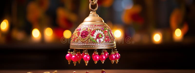 Pooja Bell Diwali Border Frame Stock Illustration - Illustration of ...