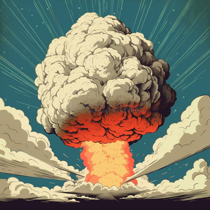 Image of a Pop Art Cloud with an Explosion Stock Illustration ...