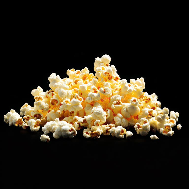 Image of Popcorn on Black Background Stock Illustration - Illustration ...