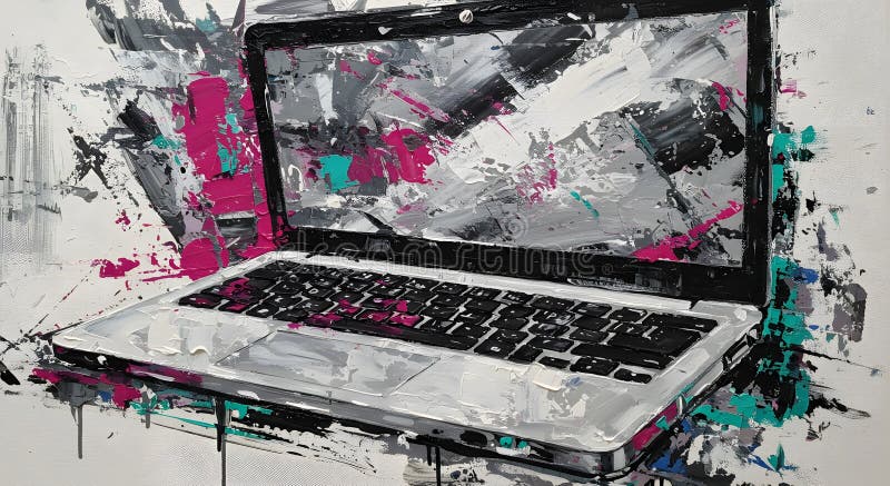 Image of a Portable Computer (laptop) with a Stunning Futuristic Visual ...