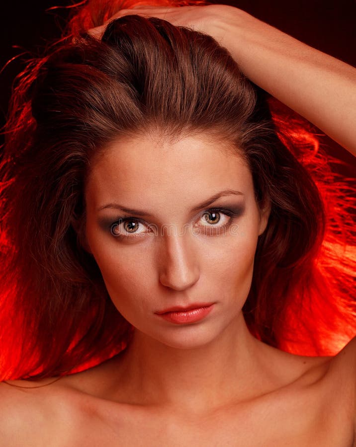 Fire girl stock photo. Image of girl, eyes, people, cosmetics - 30312756