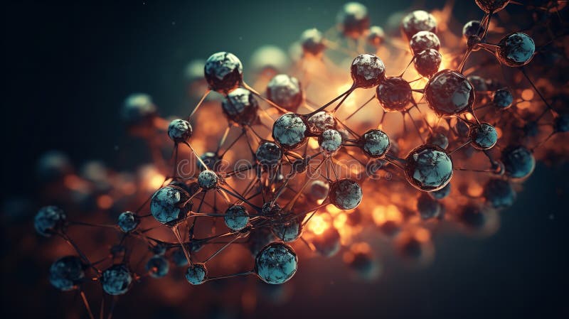 Abstract Image of Molecular Structure in Biomedical Research Stock ...