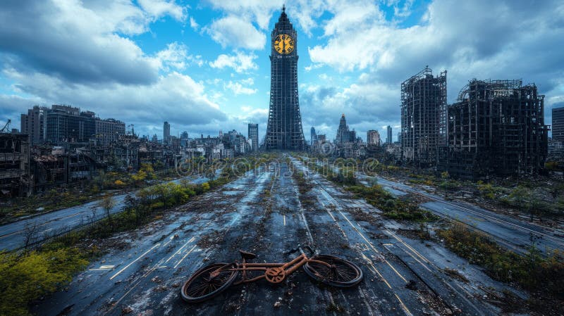 Abandoned Metropolis: Clocktower Symbolizes Lost History in Decaying ...