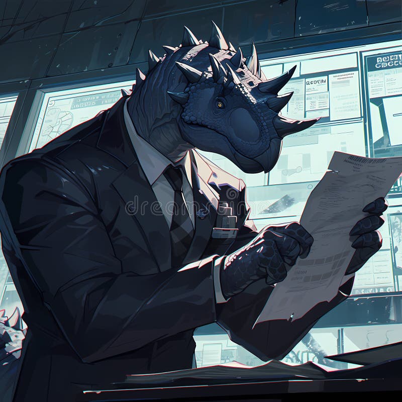 Ceratosaurus in a Suit - Business Leadership Stock Illustration ...