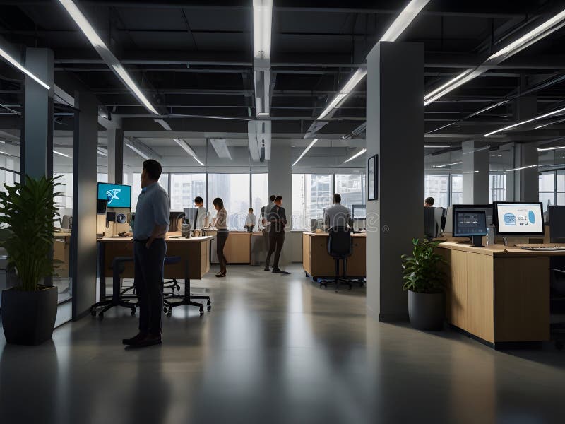 Innovation at Work: the Smart Office Ecosystem Stock Illustration ...