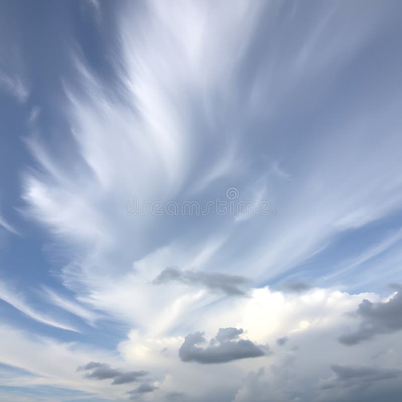 A Cloudy Sky with Dramatic, Fast Moving Clouds Swirling Above Stock ...