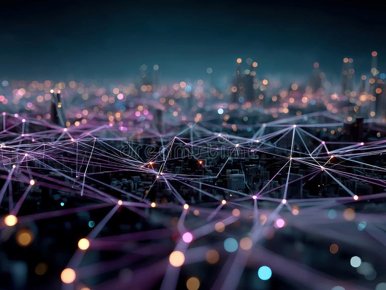 Image Portrays a Complex, Interconnected Digital Network Reminiscent of ...