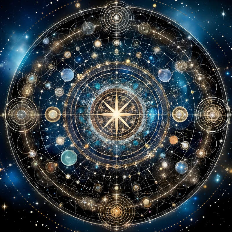 Celestial Navigation: an Artistic Representation of the Cosmos and Starry Sky Stock Image ...