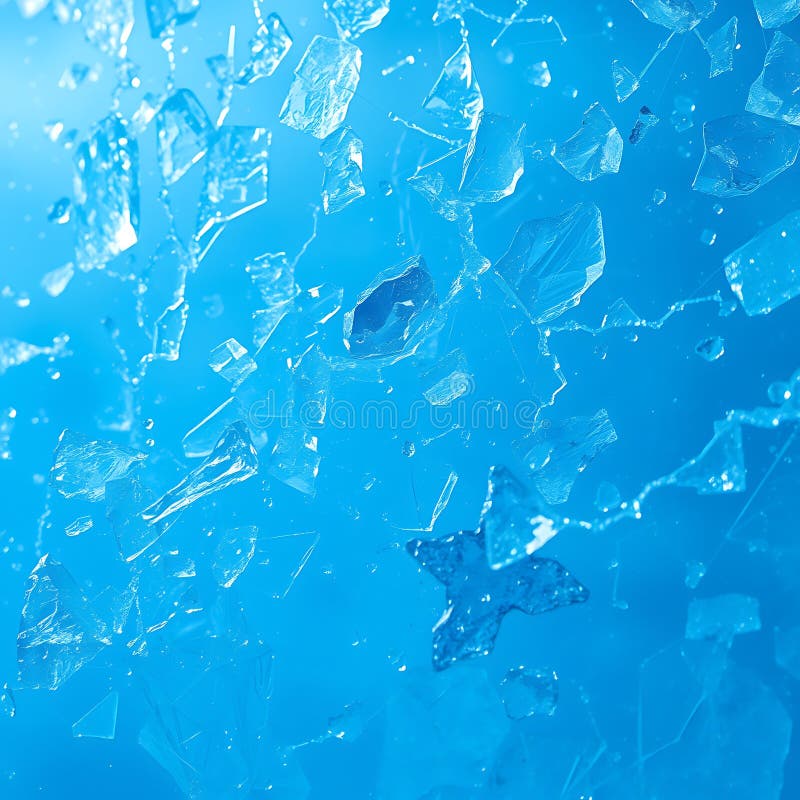 A Cool Toned Blue Ice Crystal Texture with Intricate Details Stock ...