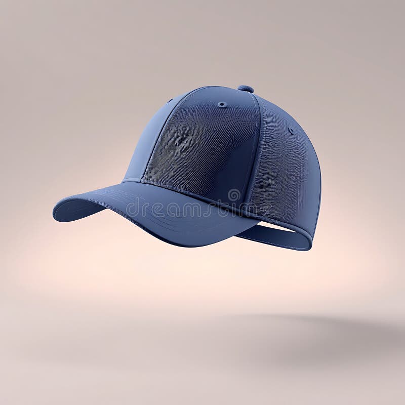 A Custom Baseball Cap Mockup Floating in Mid Air with a Solid Colored ...