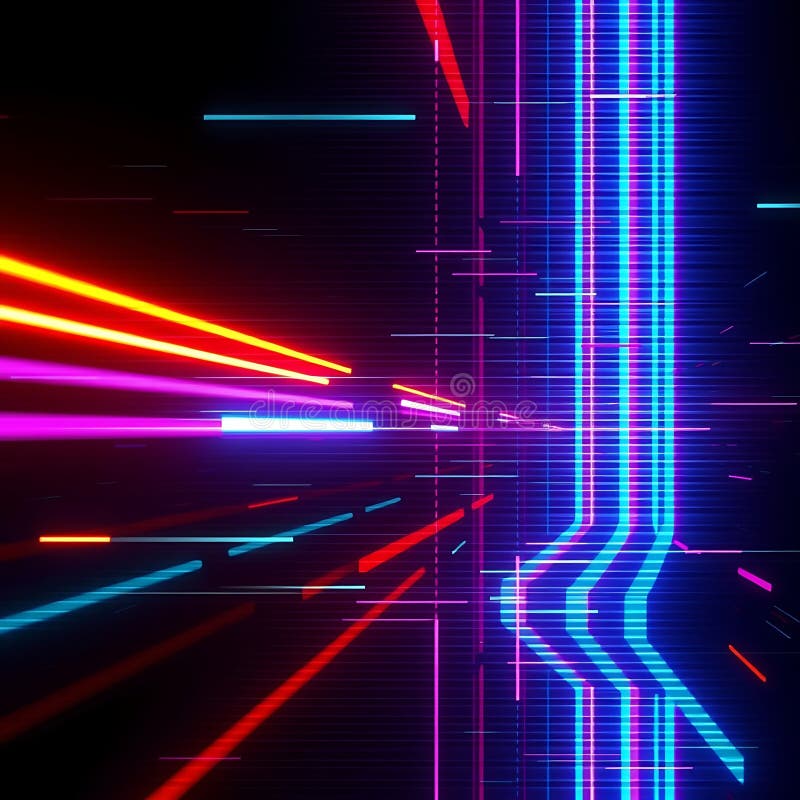 A Digital Pixelated Glitch Effect with Distorted Lines and Flashing ...