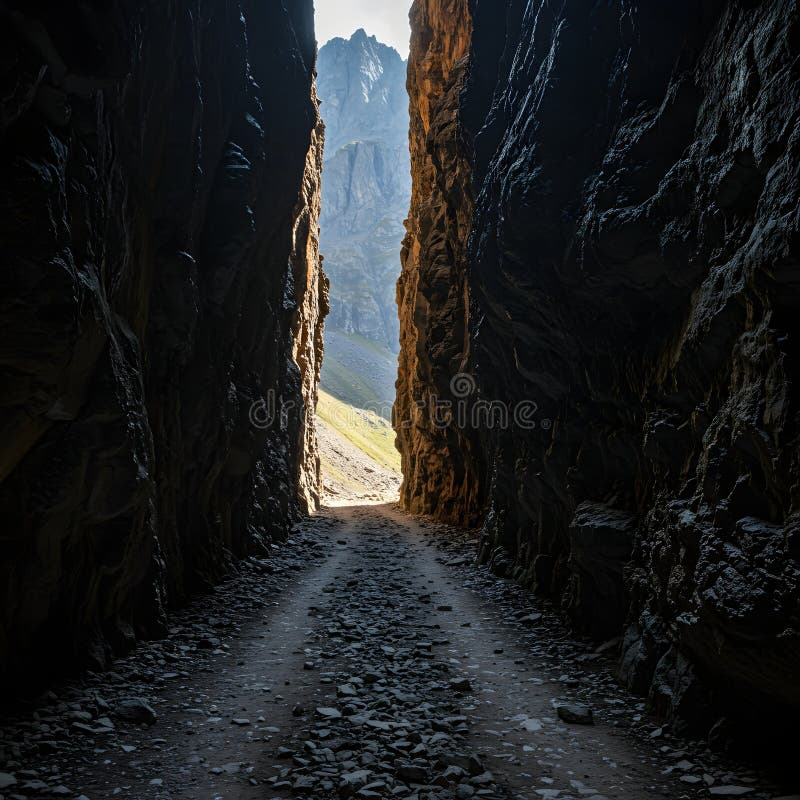 Mountain Pass View with Rocky Path - Generated Using Ai Stock ...