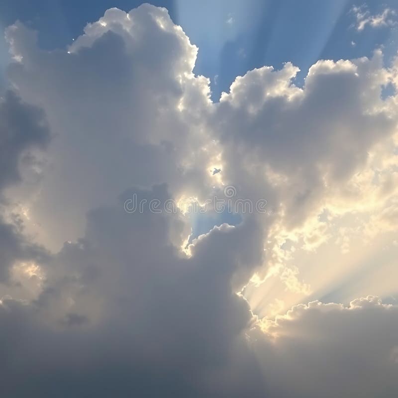 A Dramatic Sky with Rays of Sunlight Piercing through Gaps in the ...