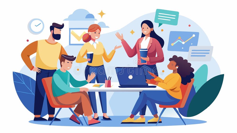 This Image Portrays a Dynamic Meeting Scene. the Engaged Discussion and ...