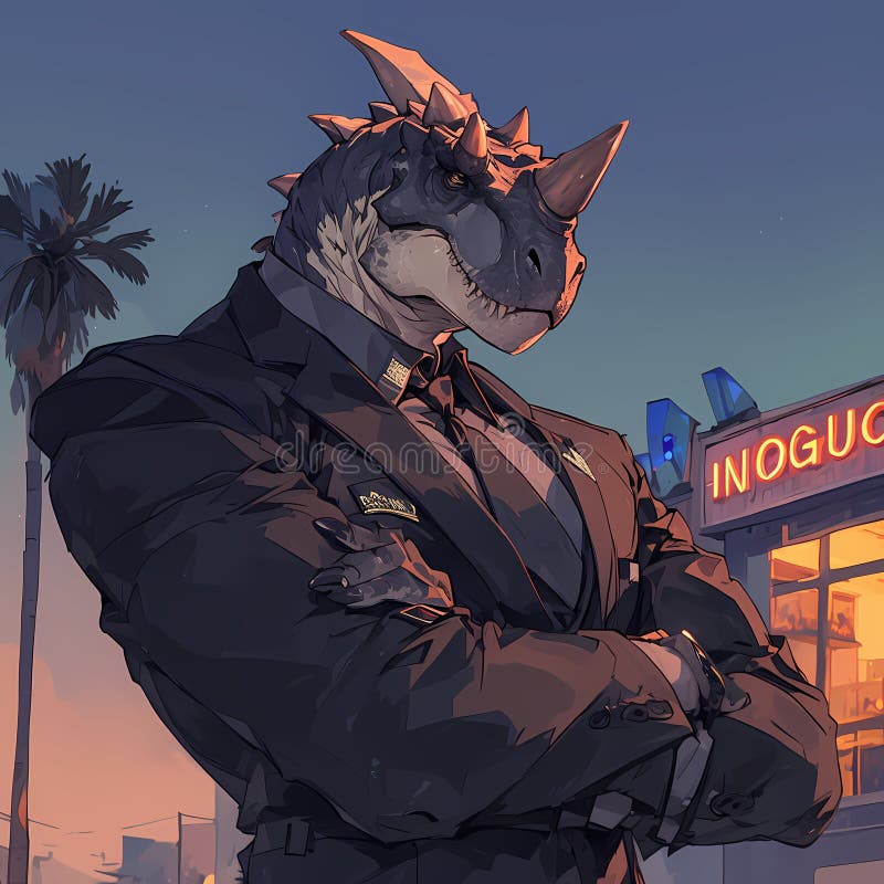 Futuristic Security: the T-Rex Bouncer Stock Illustration ...