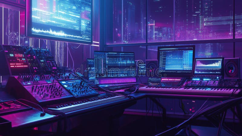 Futuristic High-Tech Music Studio with Autonomous AI-Powered ...