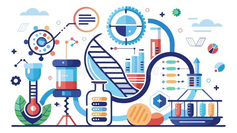 This Image Portrays a Futuristic Vision of DNA Sequencing Technology ...