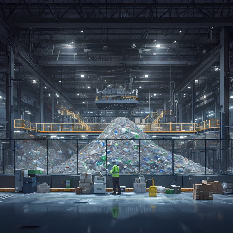 Industrial Waste Management Facility Stock Illustration - Illustration ...