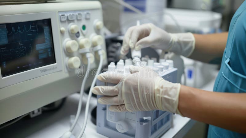 Male Doctor Performing Shock Wave Therapy Using Device with Rubber ...