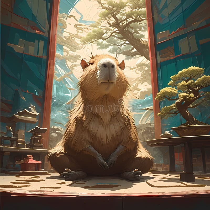 Detailed Rat Artwork with Zen Atmosphere Stock Illustration ...