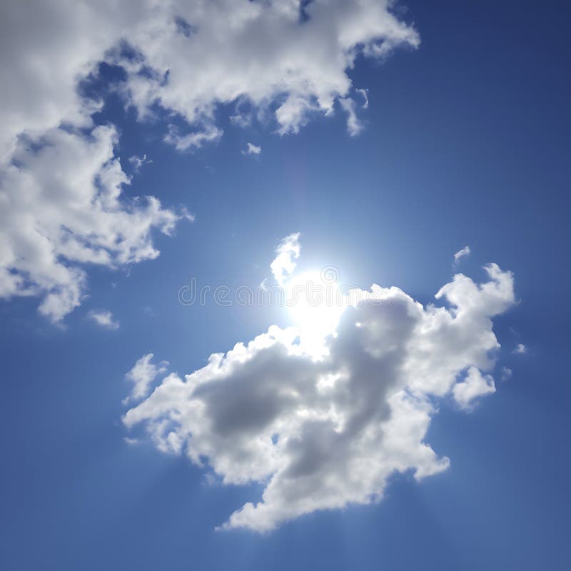 A Mid Afternoon Sky with Intense Sunlight and Sharp Shadows Beneath Stock Illustration ...