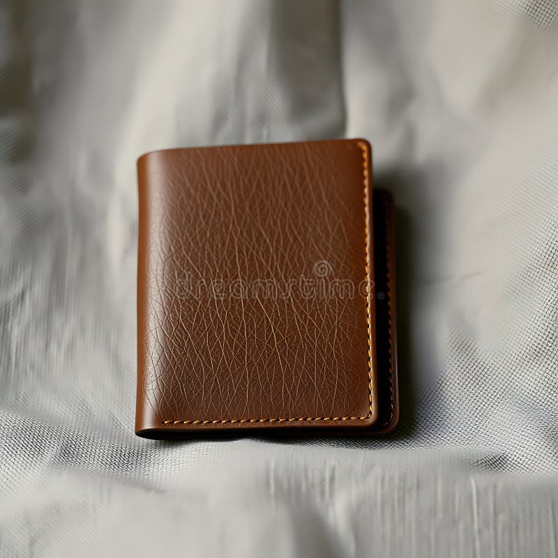 A Minimalist Wallet Mockup with a Leather Texture, Placed on a Textured ...