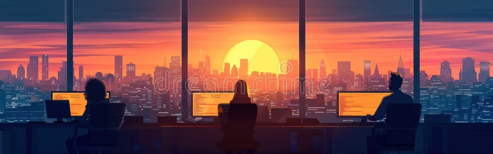 Modern Software Development Team Collaborating On Coding And Testing Applications Stock