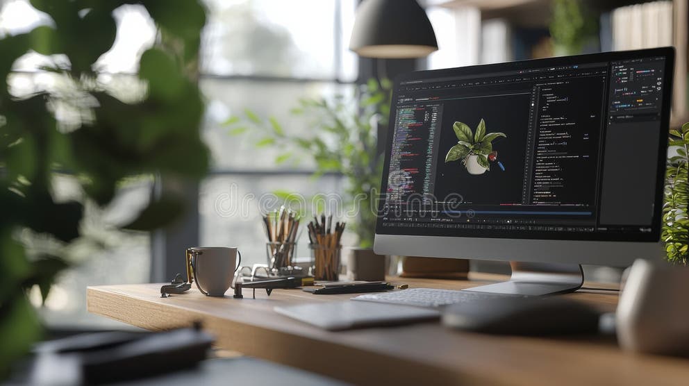 Exploring the Business Model Canvas with a Computer and Plant on a ...