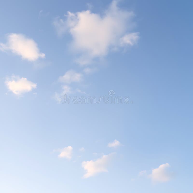A Peaceful Morning Sky with Pale Blue and a Few Scattered Clouds Stock ...