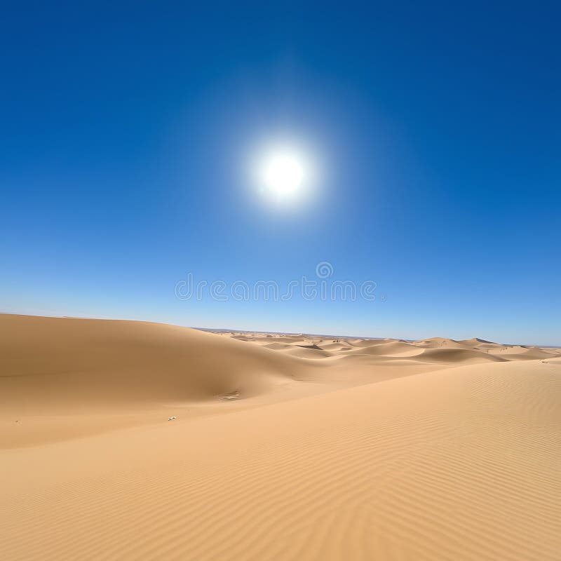 A Perfectly Clear Sky Over a Desert, with the Sun Beating Down from ...