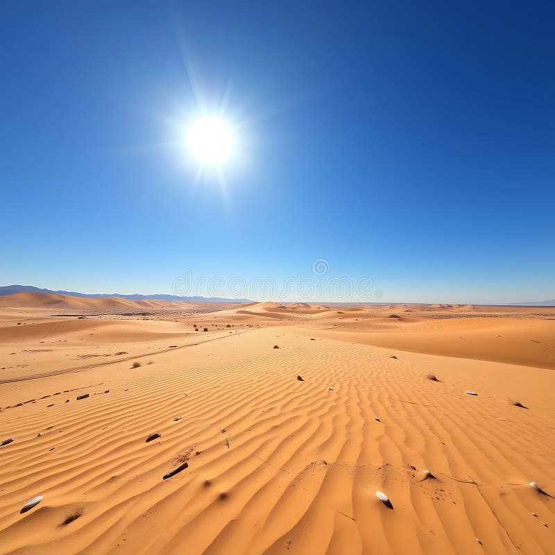 A Perfectly Clear Sky Over a Desert, with the Sun Beating Down from ...