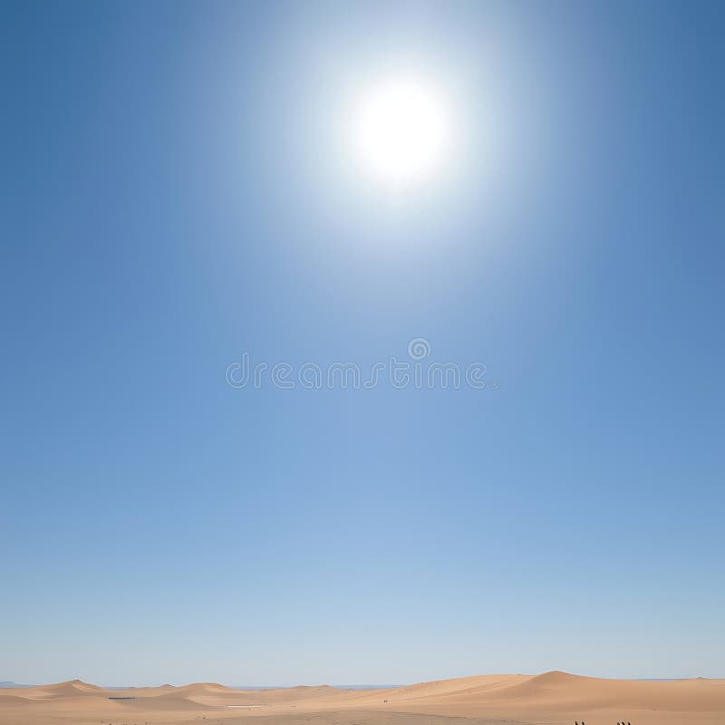 A Perfectly Clear Sky Over a Desert, with the Sun Beating Down from ...