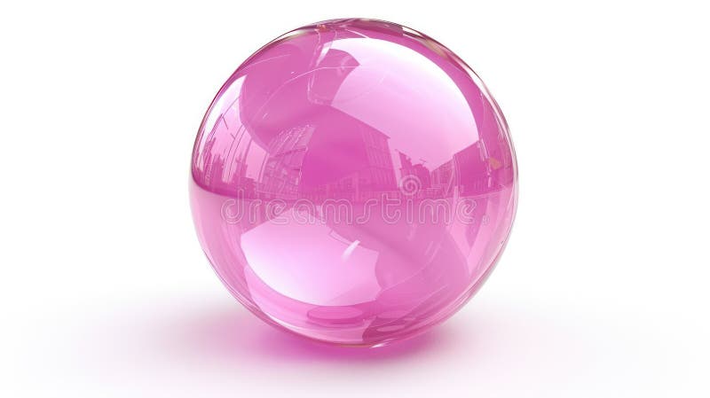 Isolated Shiny Pink Bubble on White Background Stock Illustration ...