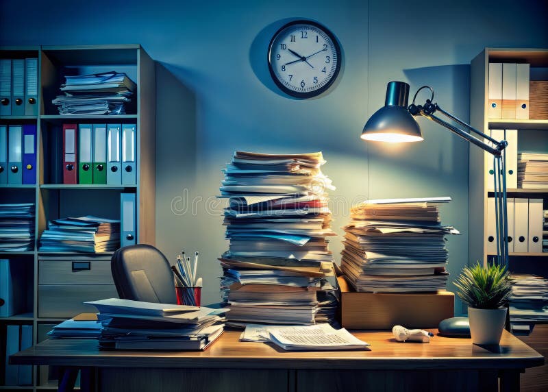 Overwhelmed by Workload this Cluttered Office Desk Shows the Reality of ...