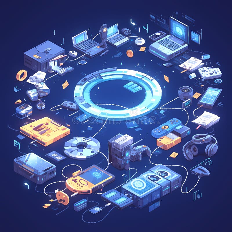 Powerful Tech Illustration for Stock Market Stock Illustration ...