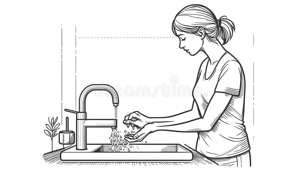Washing Hands Steps Stock Illustrations 688 Washing Hands Steps Stock
