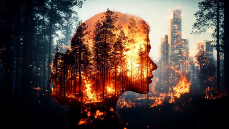 The Image on the Poster Features a Woman, a City Skyline, and a Forest ...