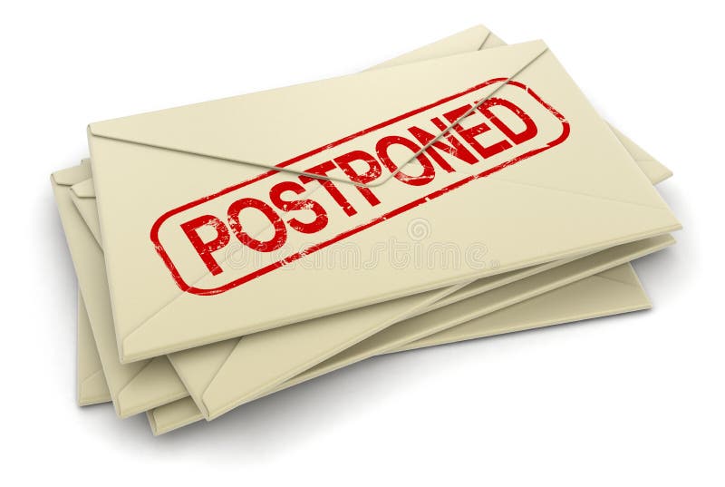 Image of postponed letters stock illustration. Illustration of approved ...