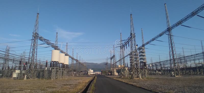 An Image Power Station and Power Supply Grid Stock Image - Image of ...